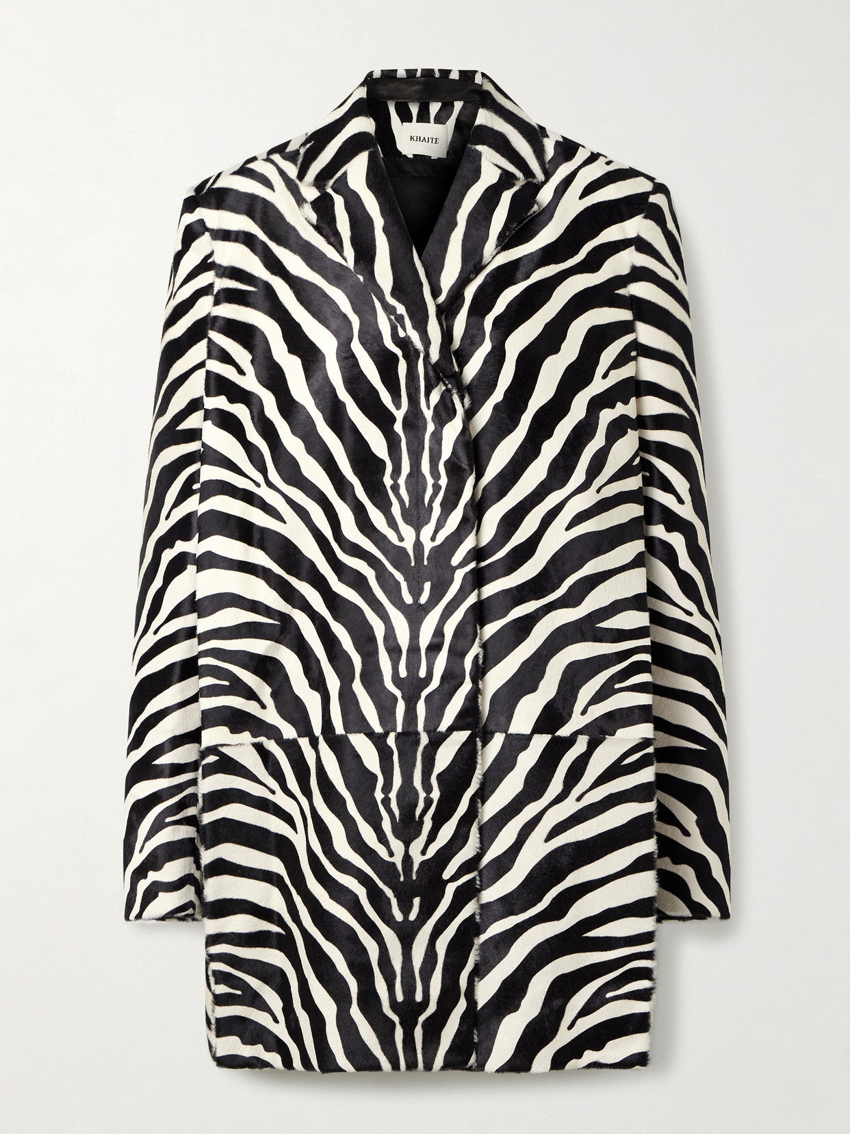 KHAITE Lorel Zebra-print Calf Hair Coat | endource