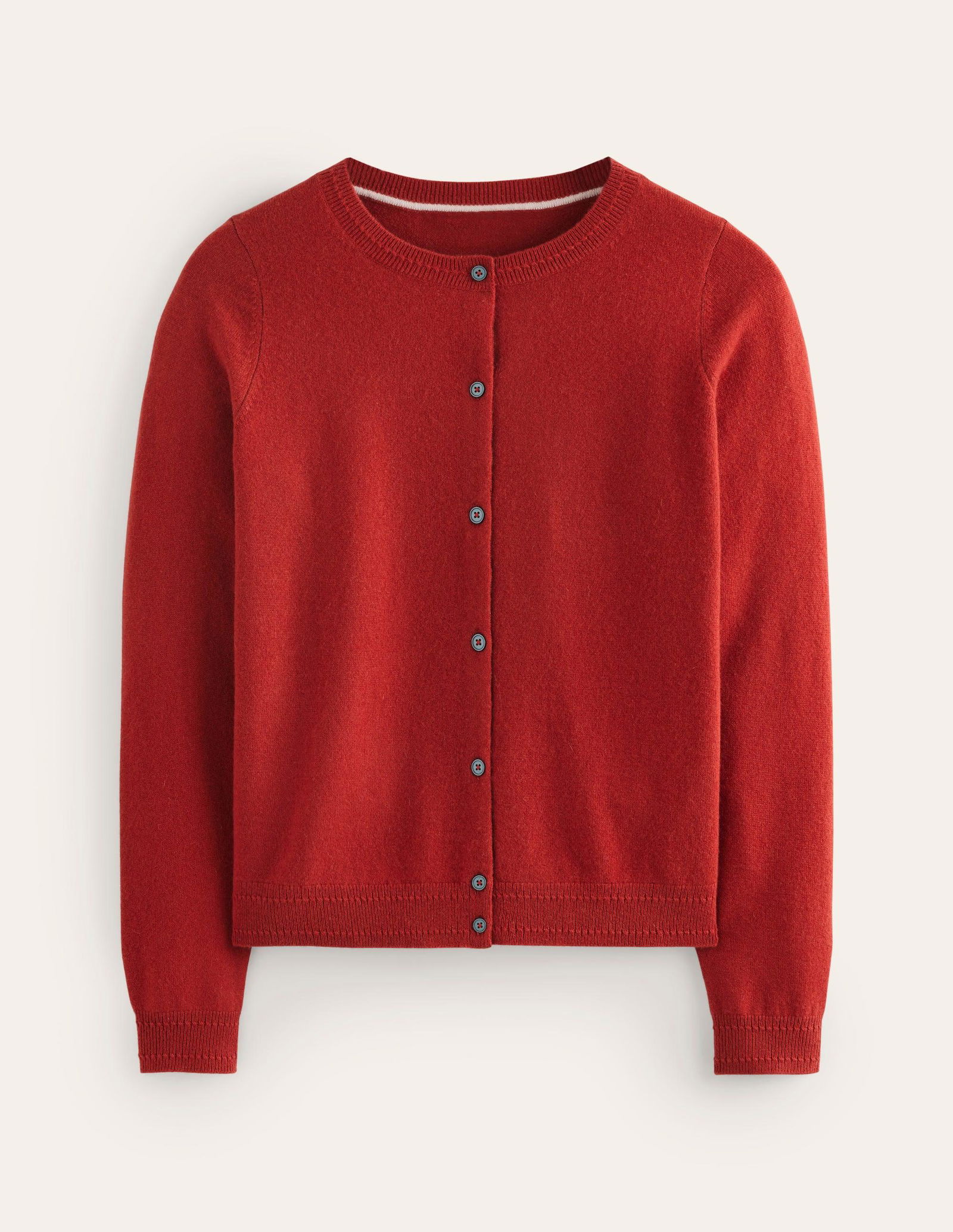BODEN Eva Cashmere Crew Cardigan in Copper Brown | endource