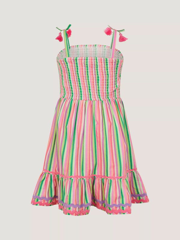 Monsoon Kids' Stripe Top & Skirt Set, Green/Multi | endource