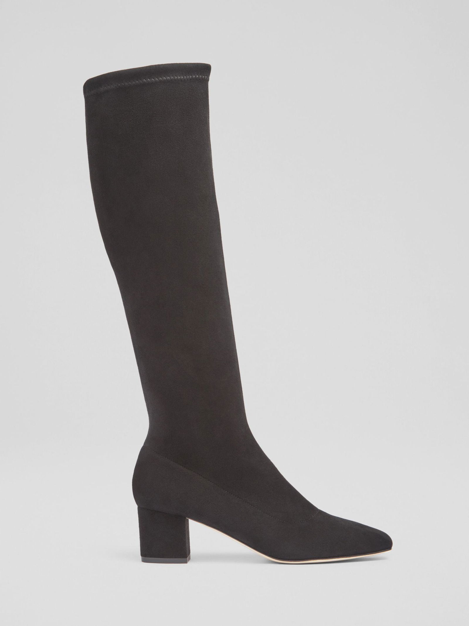 L.K. BENNETT Eldon Suede Knee High Boots in Black | endource