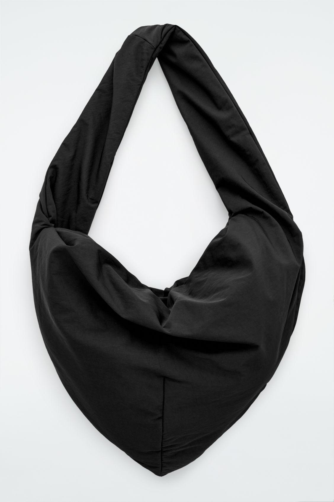 COS Kite Oversized Nylon Shoulder Bag in BLACK | endource