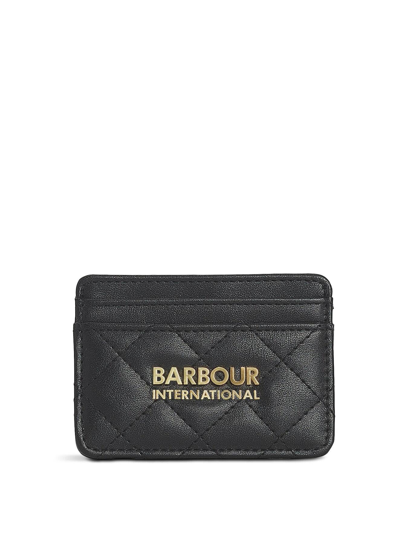 BARBOUR Quilted Card Holder in Black | endource