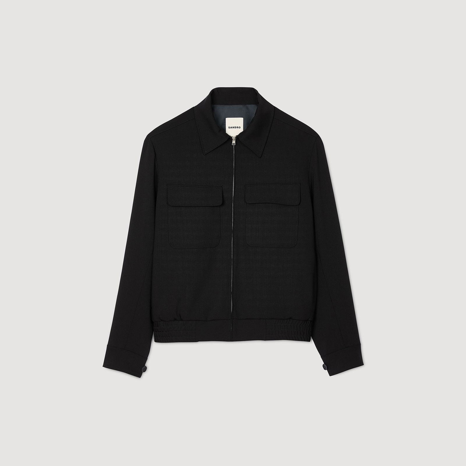 SANDRO Zip-Up Jacket in Black | endource