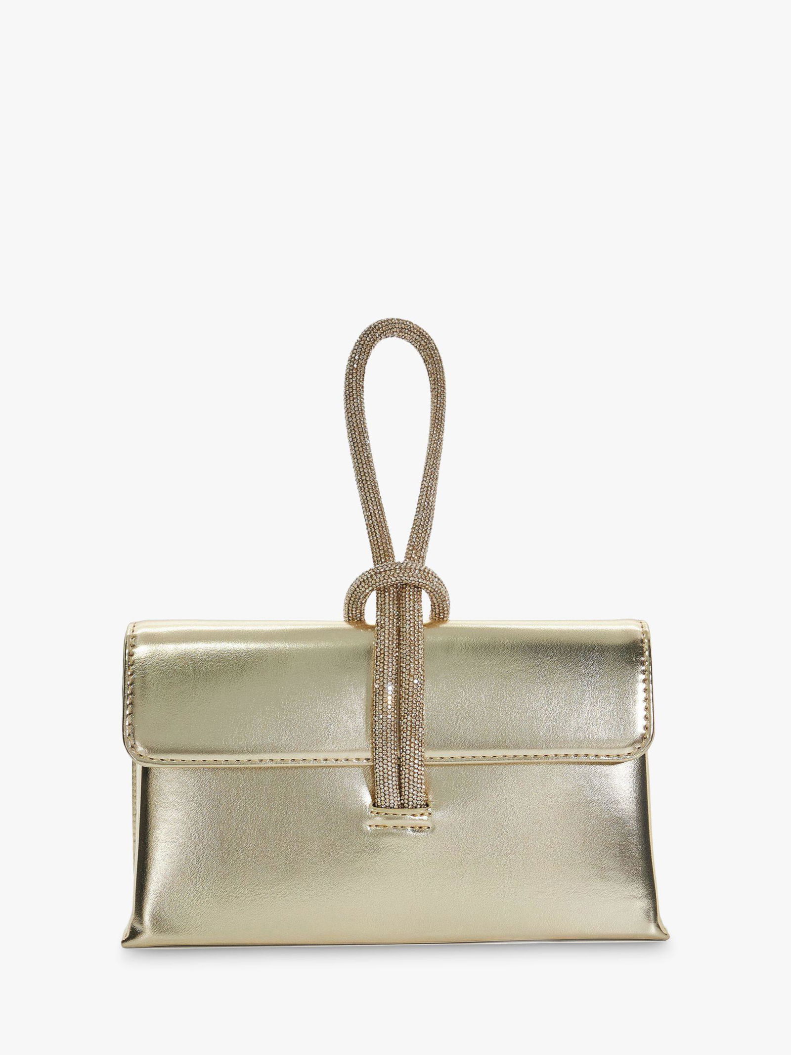 DUNE Brynie Fabric Clutch Bag in Gold | endource