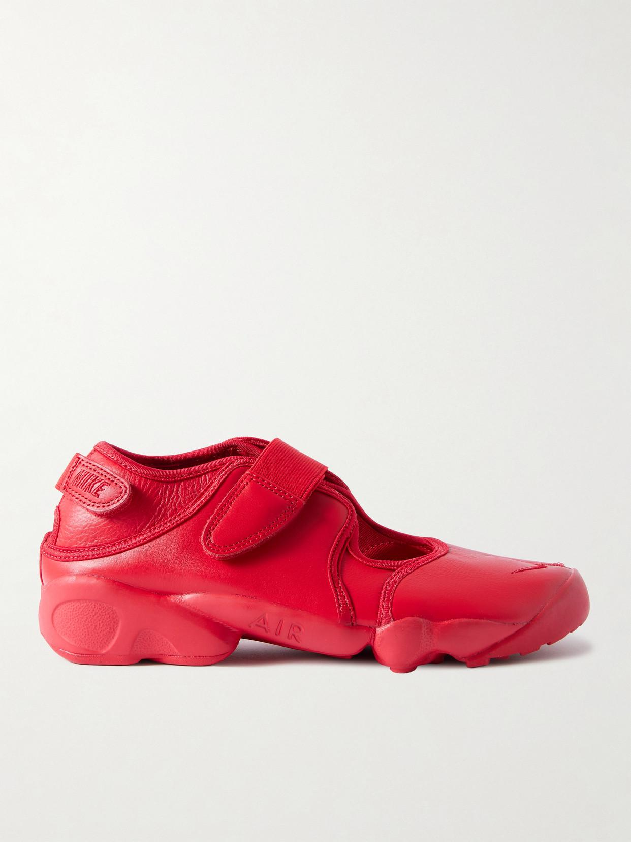 NIKE Air Rift Split-Toe Leather Sneakers in Red | endource