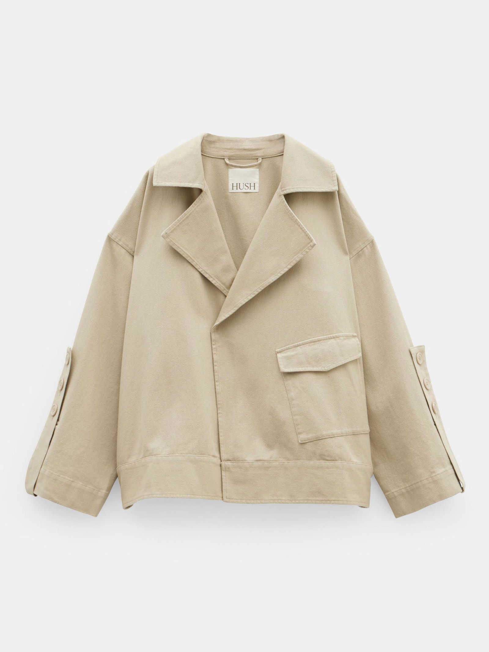 HUSH Renee Relaxed Cotton Jacket in Sand | endource