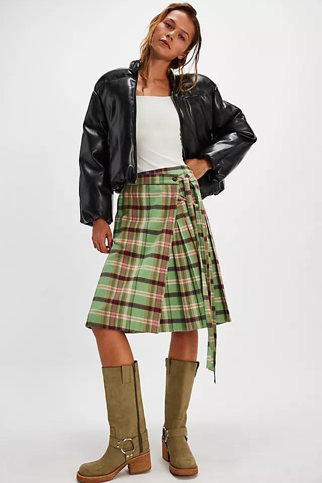 DAMSON MADDER Kat Kilt in Green Check | endource