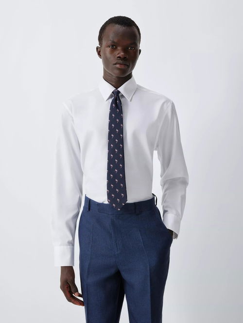 JOHN LEWIS Flamingo Silk Tie, Navy | endource