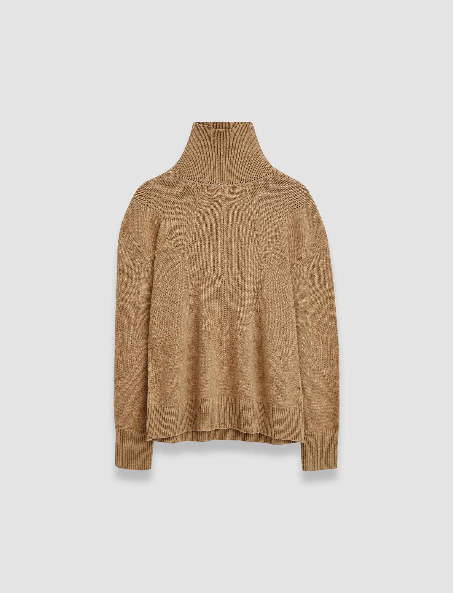 JOSEPH Soft Wool High Neck Jumper in Oak | endource