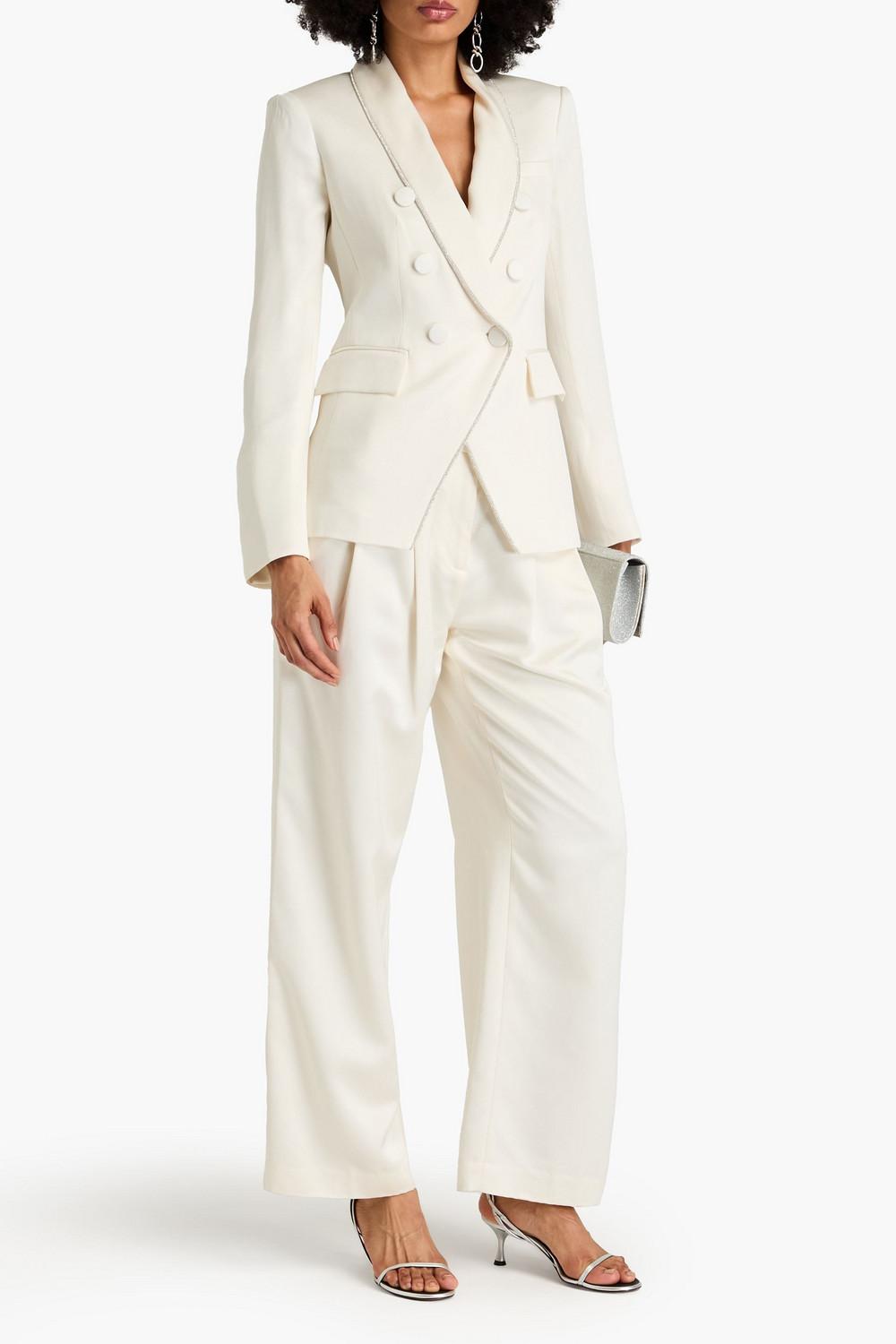 VERONICA BEARD Jagger Dickey Crystal-embellished Satin-crepe Blazer ...