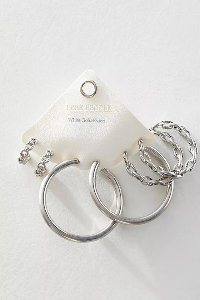FREE PEOPLE Silver Hoop Set | endource