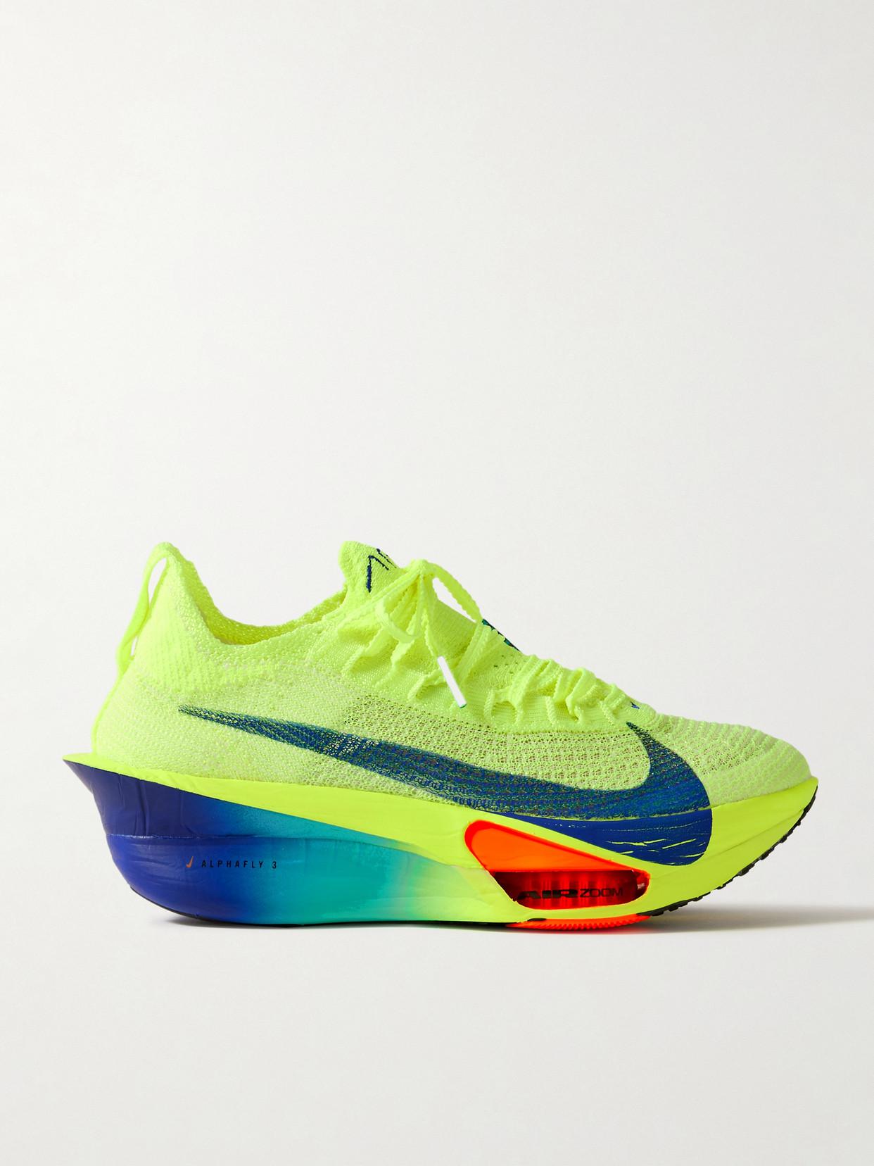 NIKE Air Zoom AlphaFly 3 Flyknit Sneakers in Yellow | endource