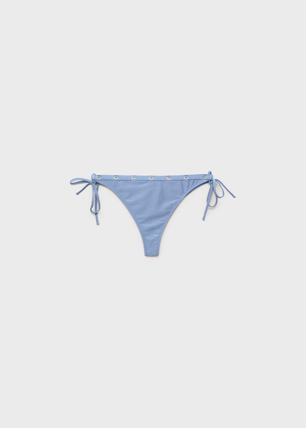 MANGO Bikini Bottoms With Eyelet Detail in Sky Blue | endource