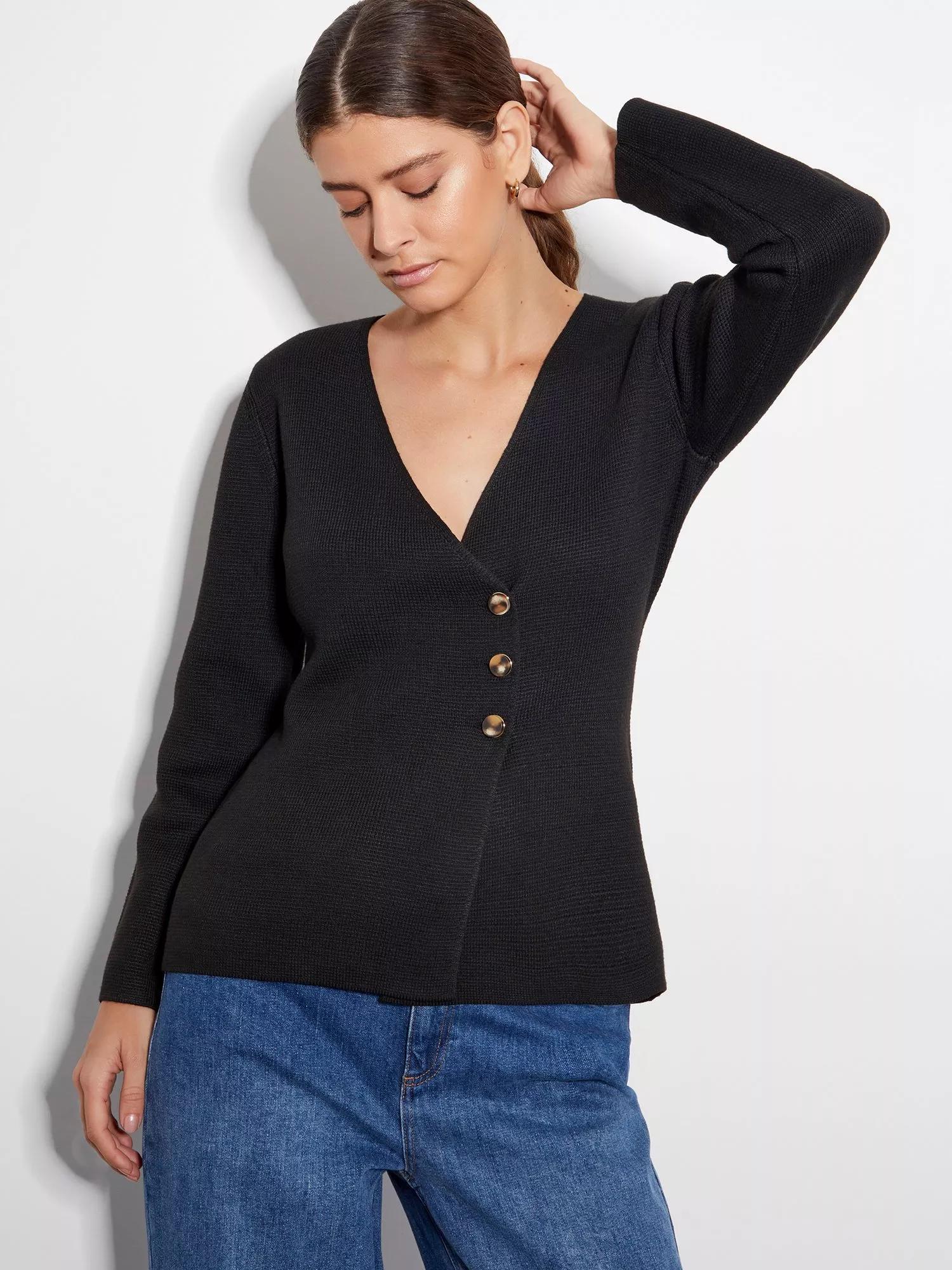 Monsoon Saf Asymmetric Button Cardigan | endource