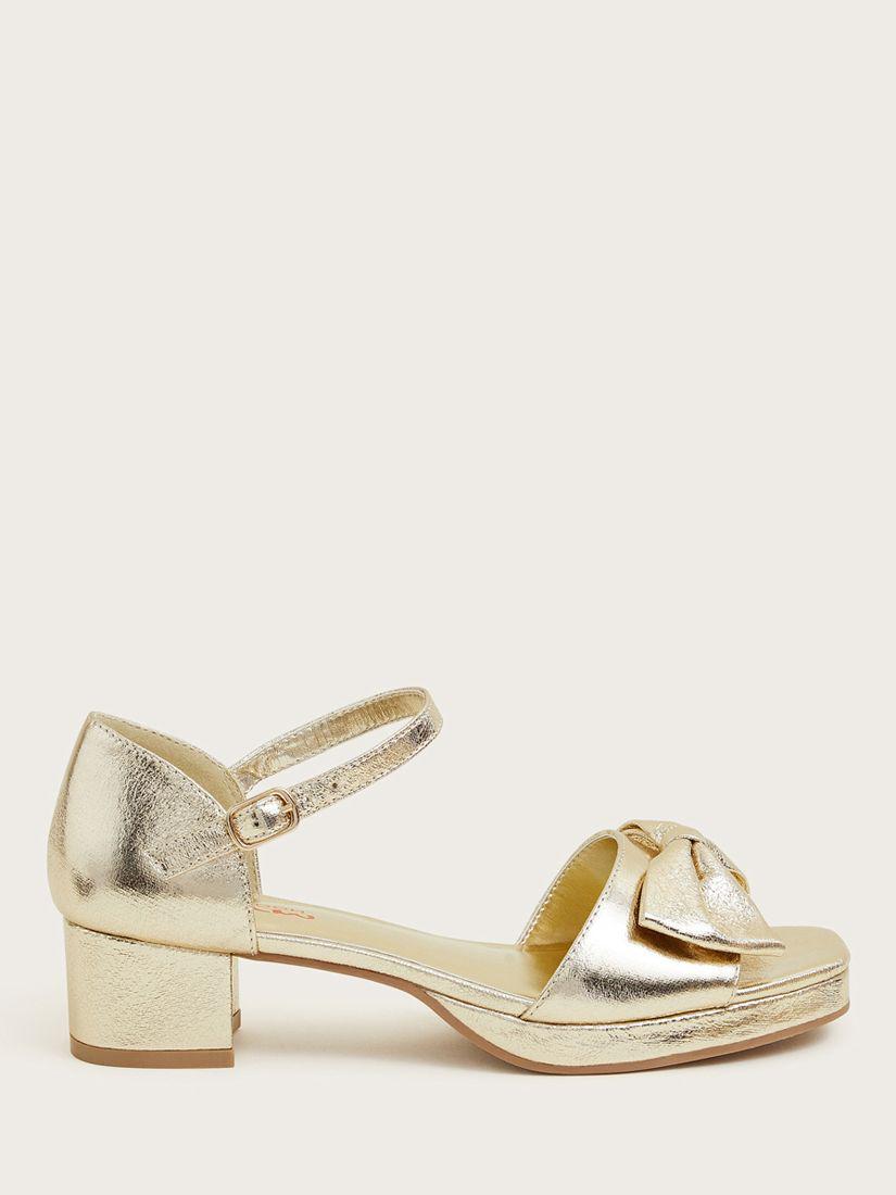Monsoon Bow Platform Heeled Shoes in Gold | endource