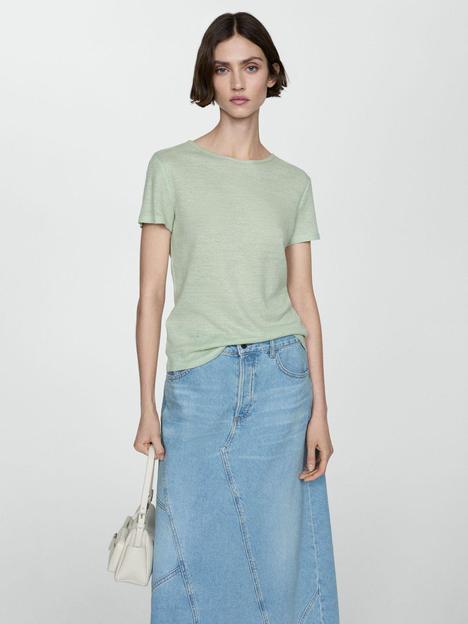 MANGO Leno Linen T-Shirt | Endource