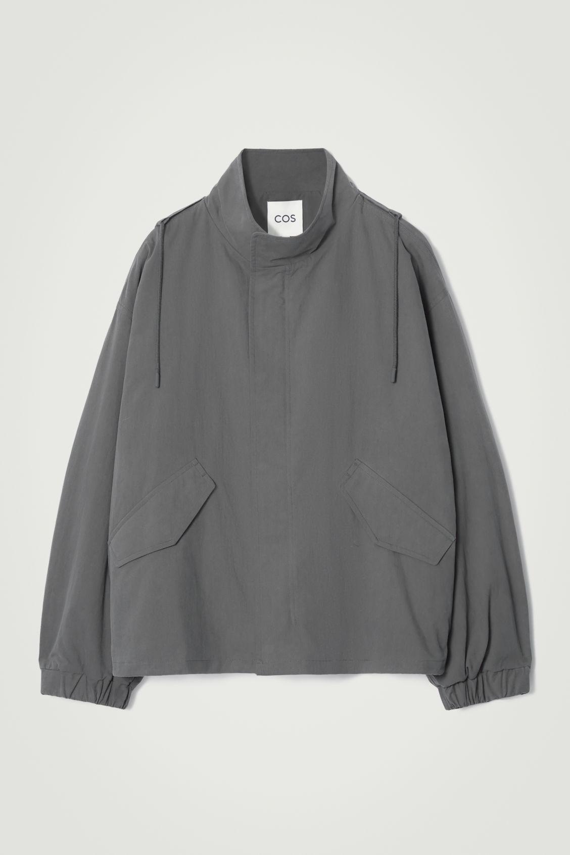 COS Hooded Bomber Jacket in GREY | endource