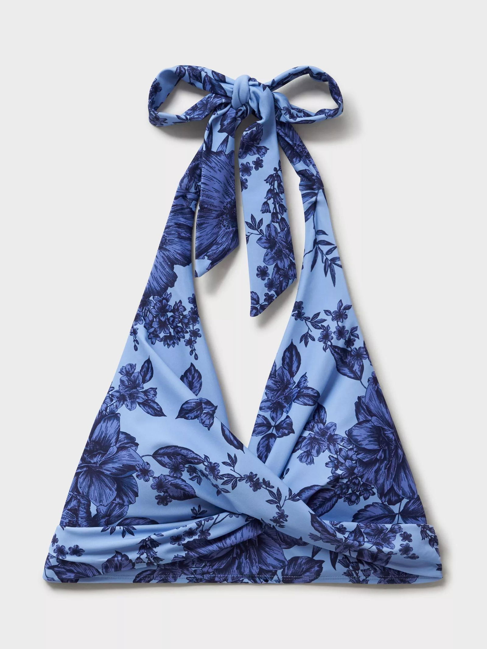 CREW CLOTHING Bonnie Floral Bikini Top in Blue | endource