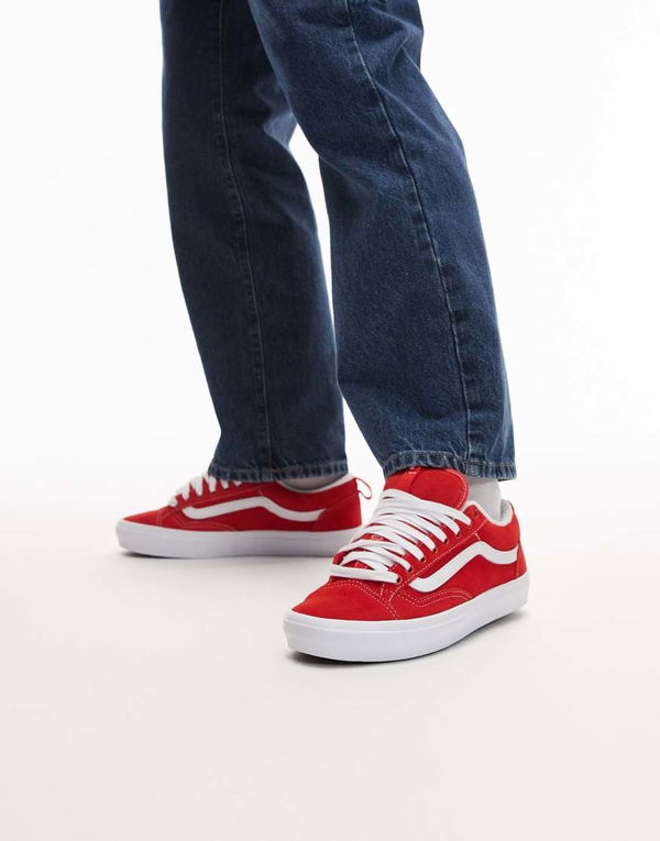 VANS Skate Old Skool 36 Trainers In Red And White | endource