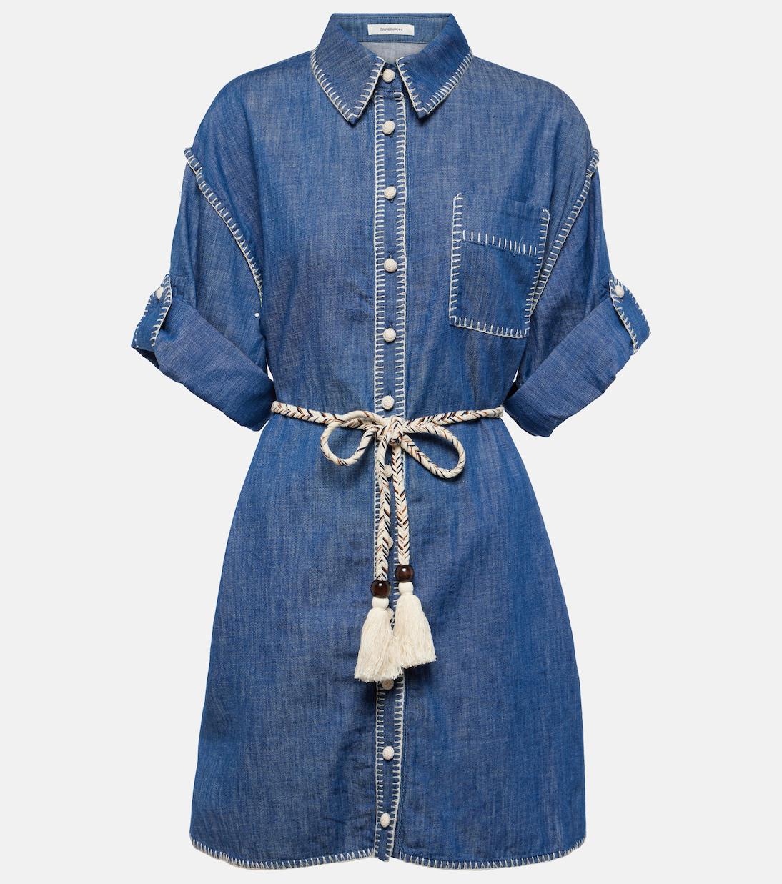 ZIMMERMANN Denim Shirt Dress in Blue | Endource