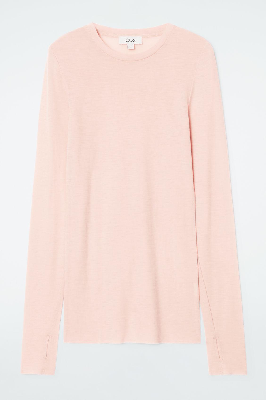 COS Crew-Neck Merino Wool Top in PEACH | endource
