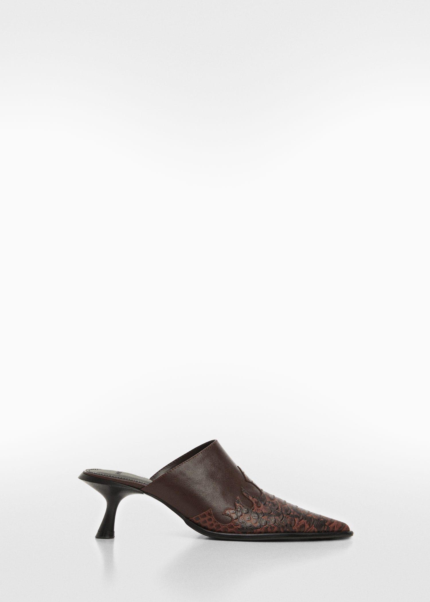 MANGO Coco Toe Leather Shoe in Chocolate | endource