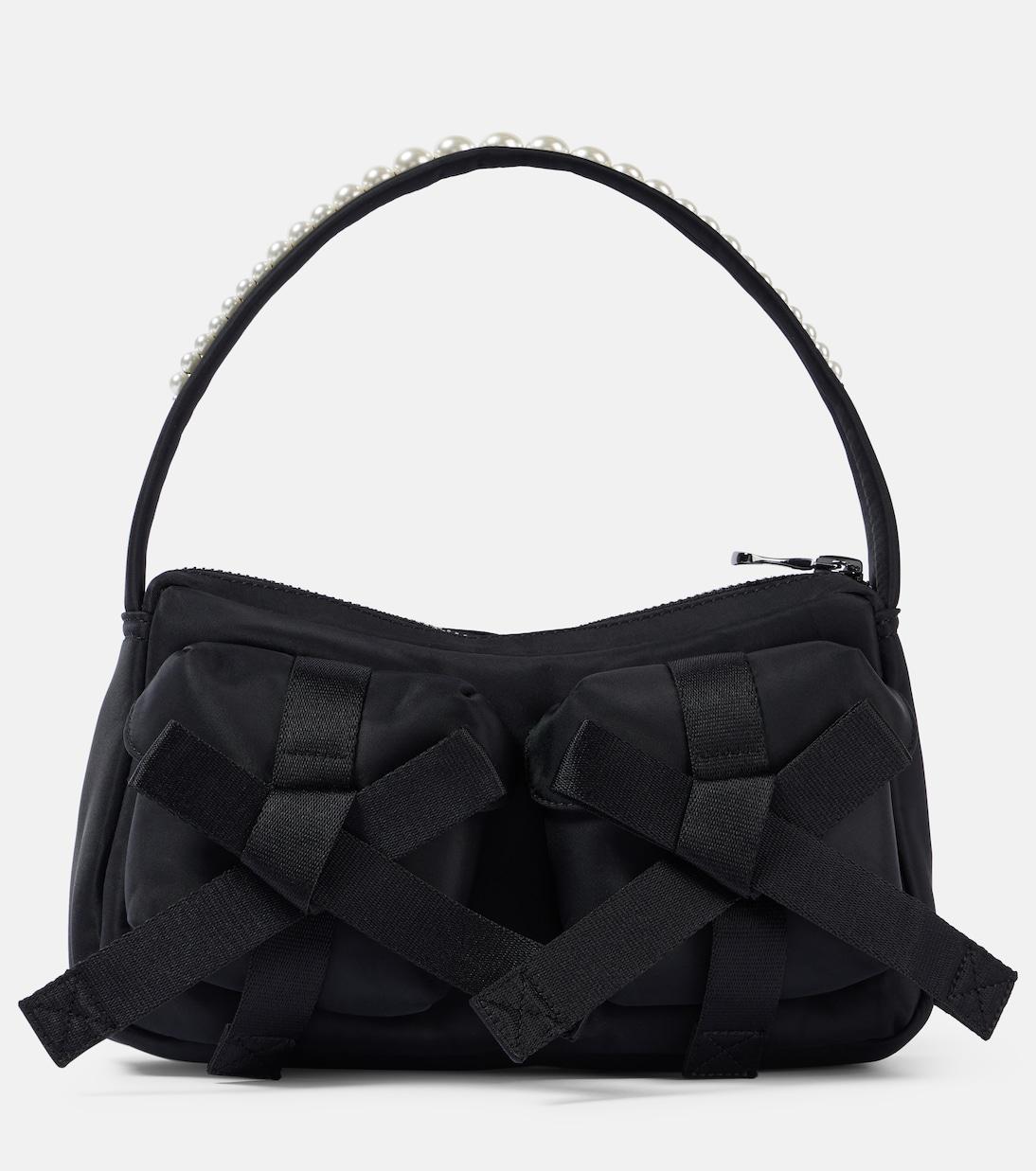 SIMONE ROCHA Utility Bow Embellished Shoulder Bag in Black | endource