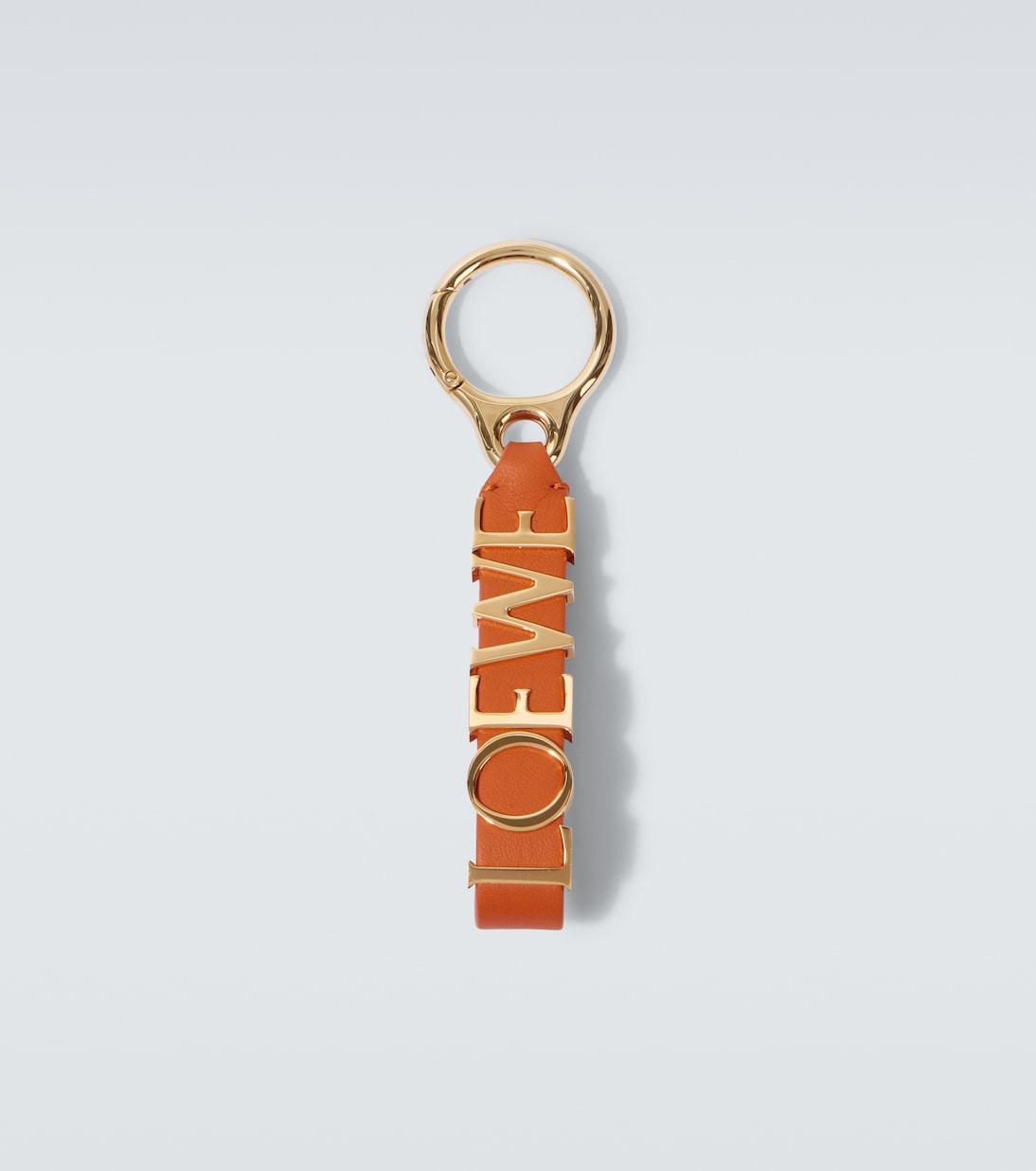 LOEWE Logo Leather Bag Charm in Orange | endource