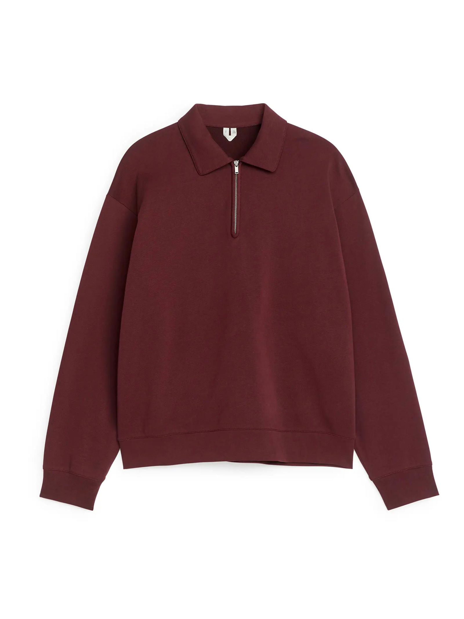 ARKET Half-Zip Polo Shirt in Burgundy | Endource