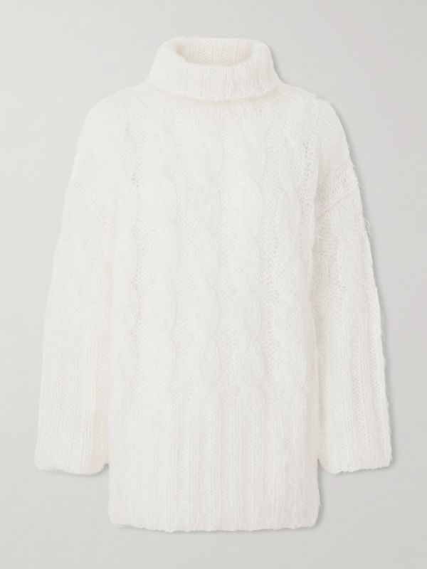 JOSEPH Fortin Cable-knit Mohair-blend Sweater Turtleneck Sweater | endource