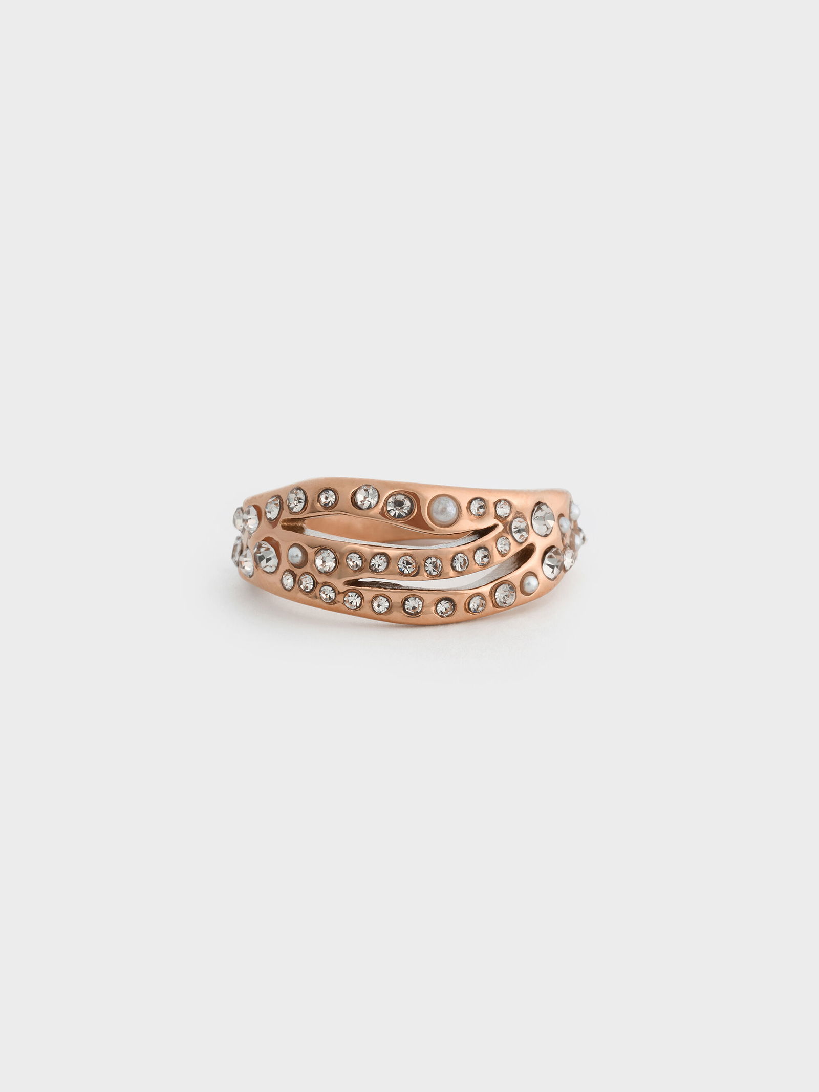 CHARLES & KEITH Aine Crystal Sculptural Ring | endource