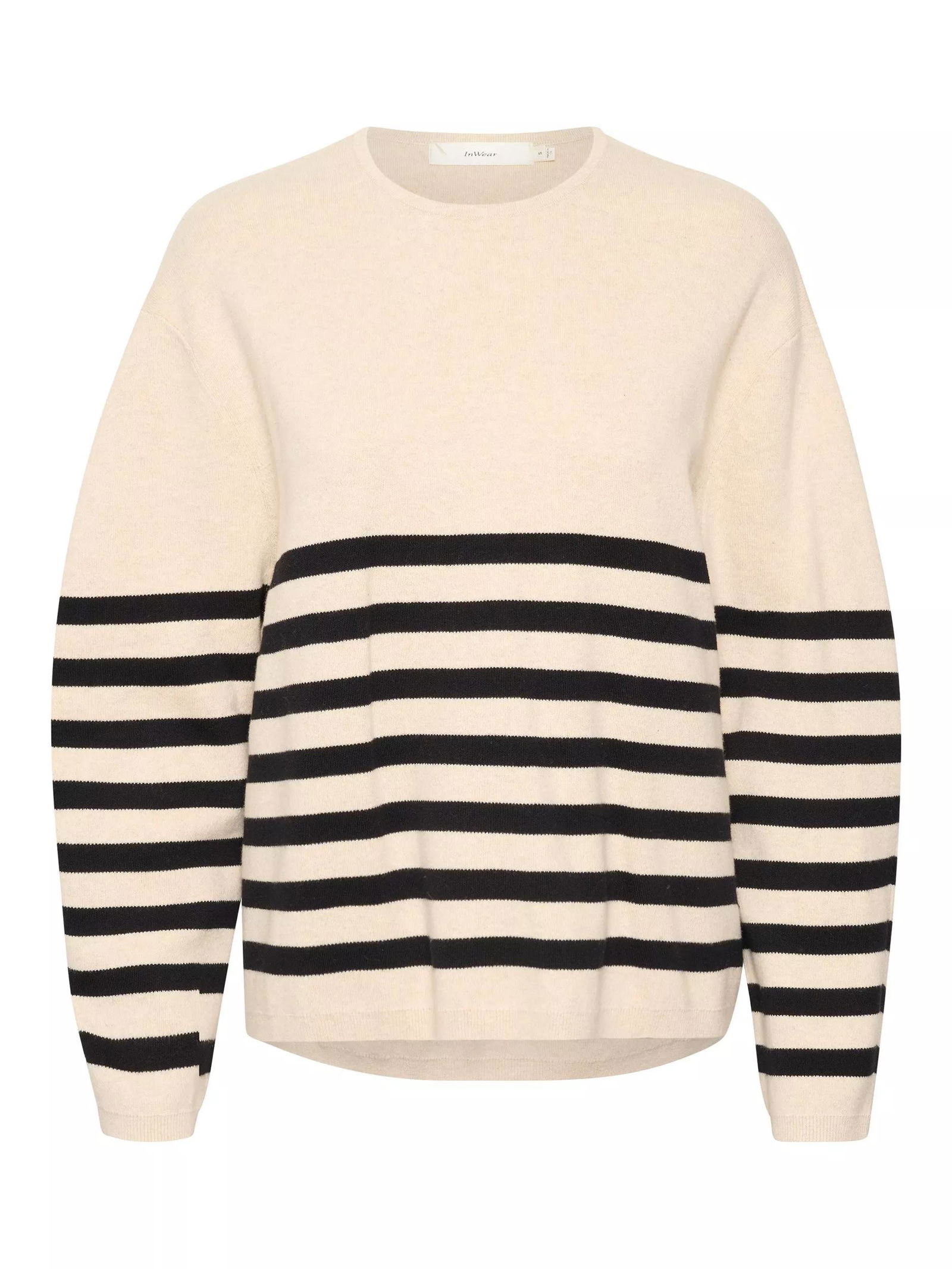 INWEAR Kaylla Stripe Jumper in Beige/Black | endource