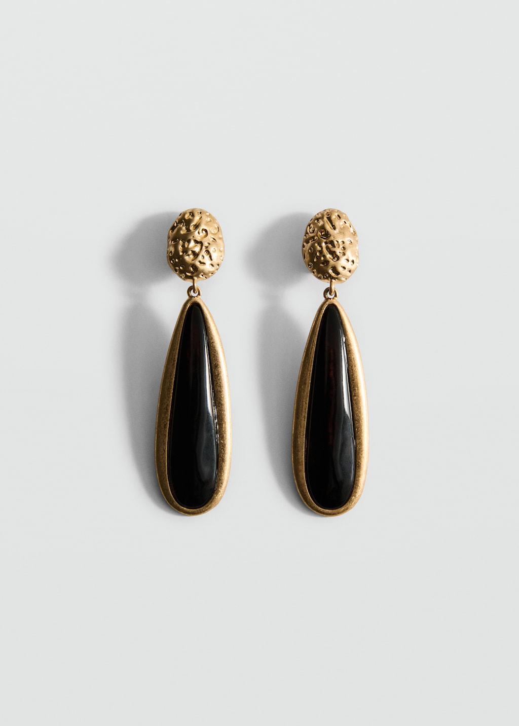 MANGO Resin Pendant Earrings in Gold | endource