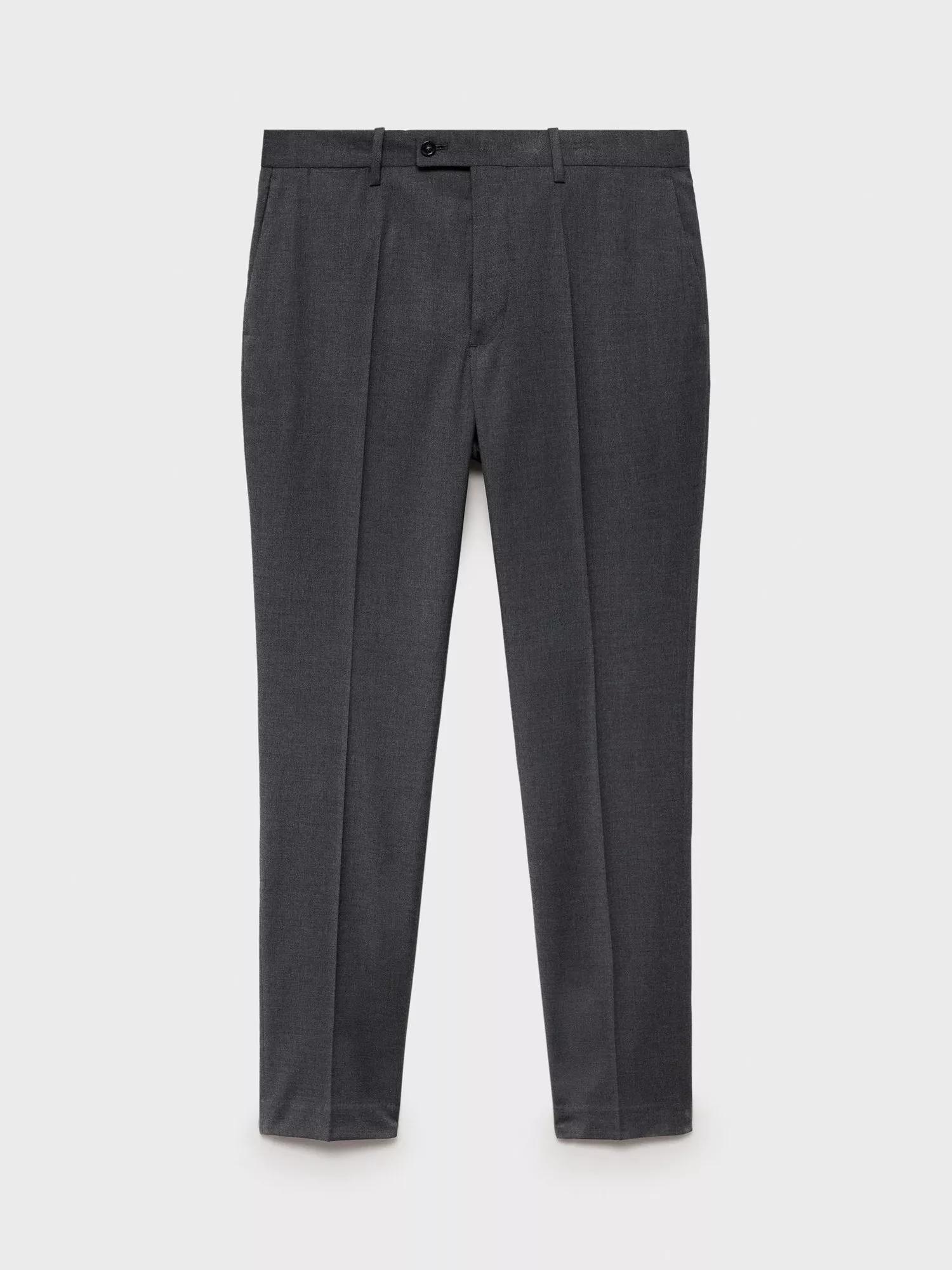 MANGO Milan Straight Trousers in Grey | endource