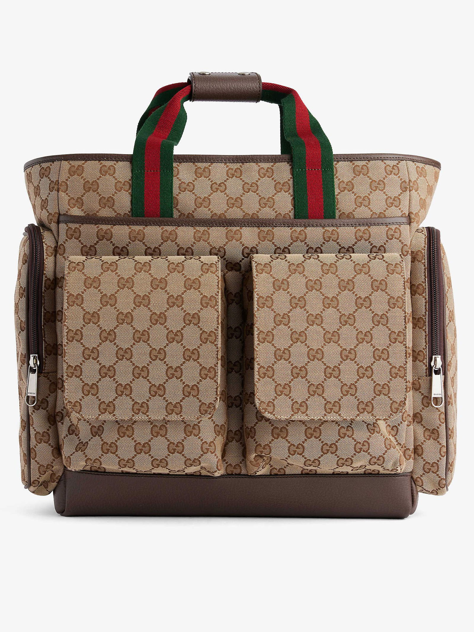 GUCCI Monogram-Print Top-Handle Canvas Changing Bag in B.eb/n.acero/vrv ...