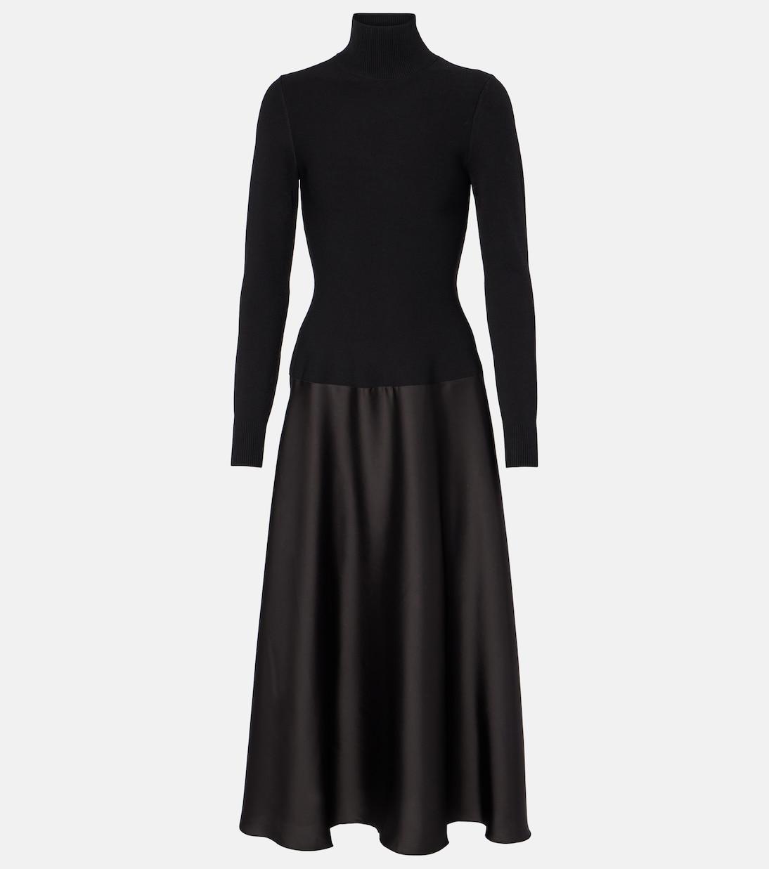 SIMKHAI Frances Knitted Satin Midi Dress | endource