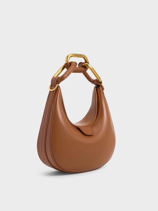 CHARLES & KEITH Mini Kora Chain-Link Moon Bag | endource