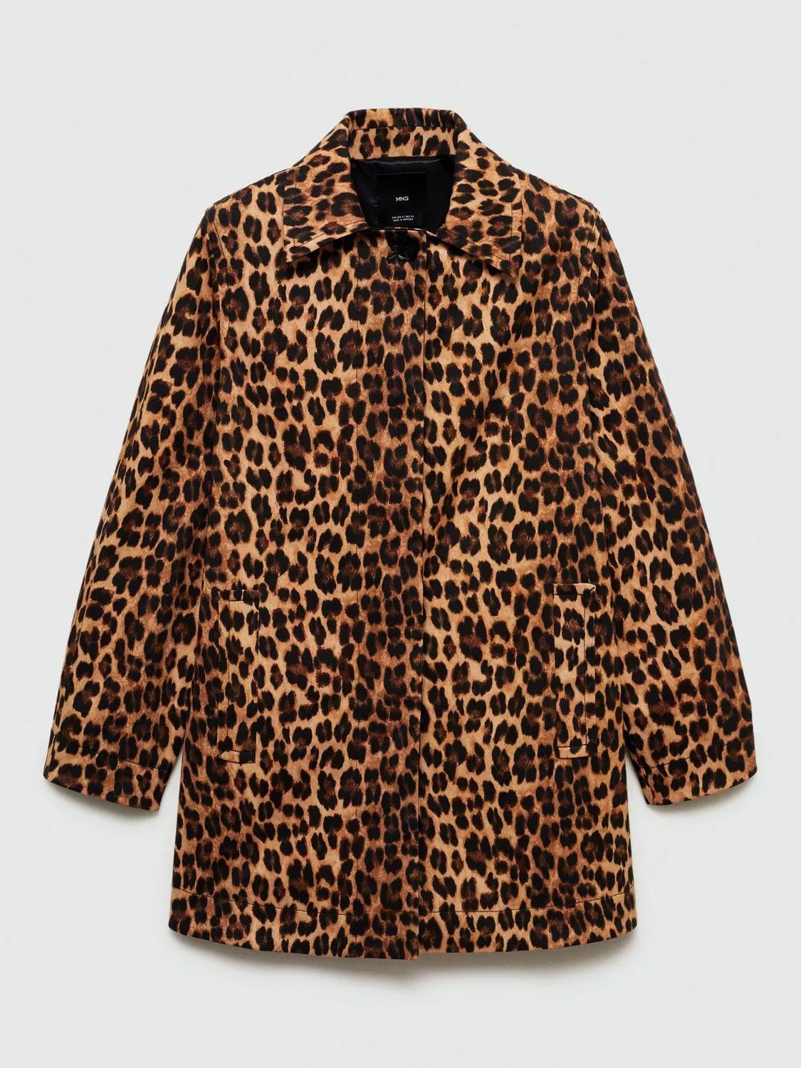 MANGO Sabana Leopard Print Coat in Multi | endource