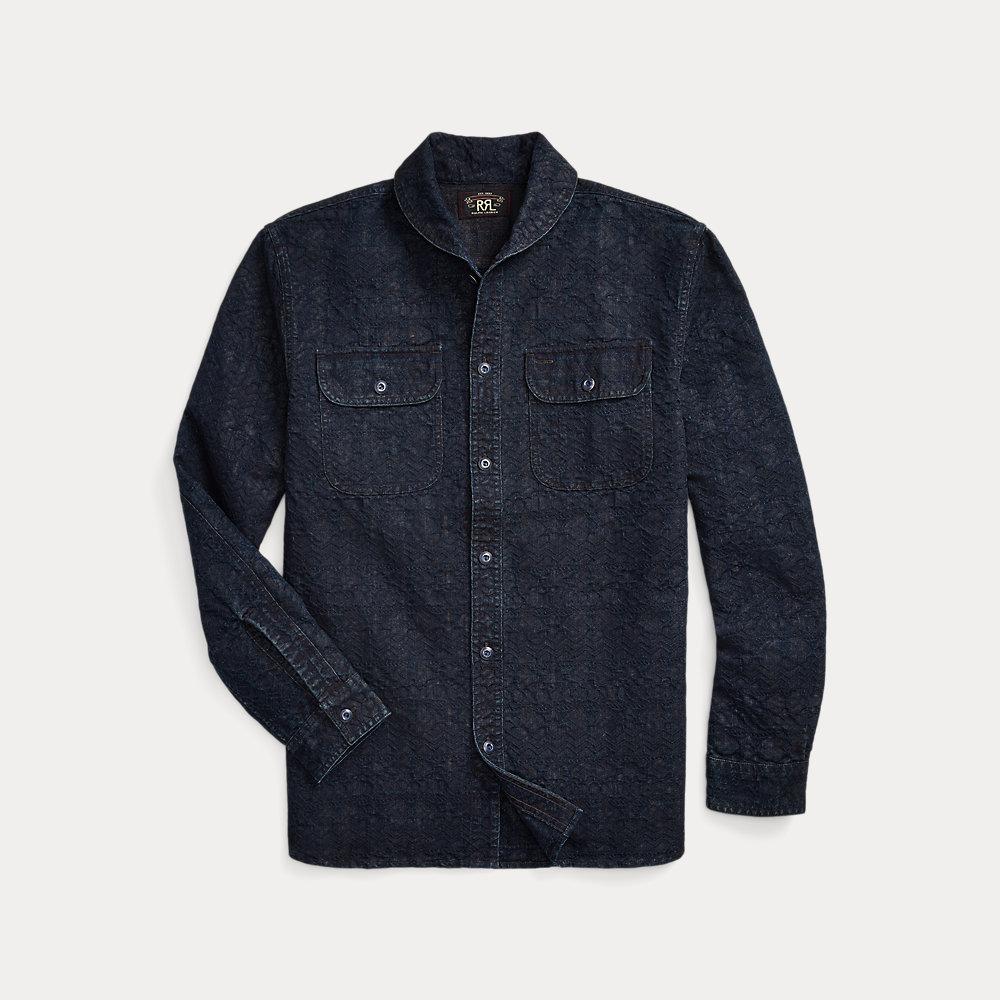 RALPH LAUREN RRL Indigo Jacquard Workshirt in Blue | endource