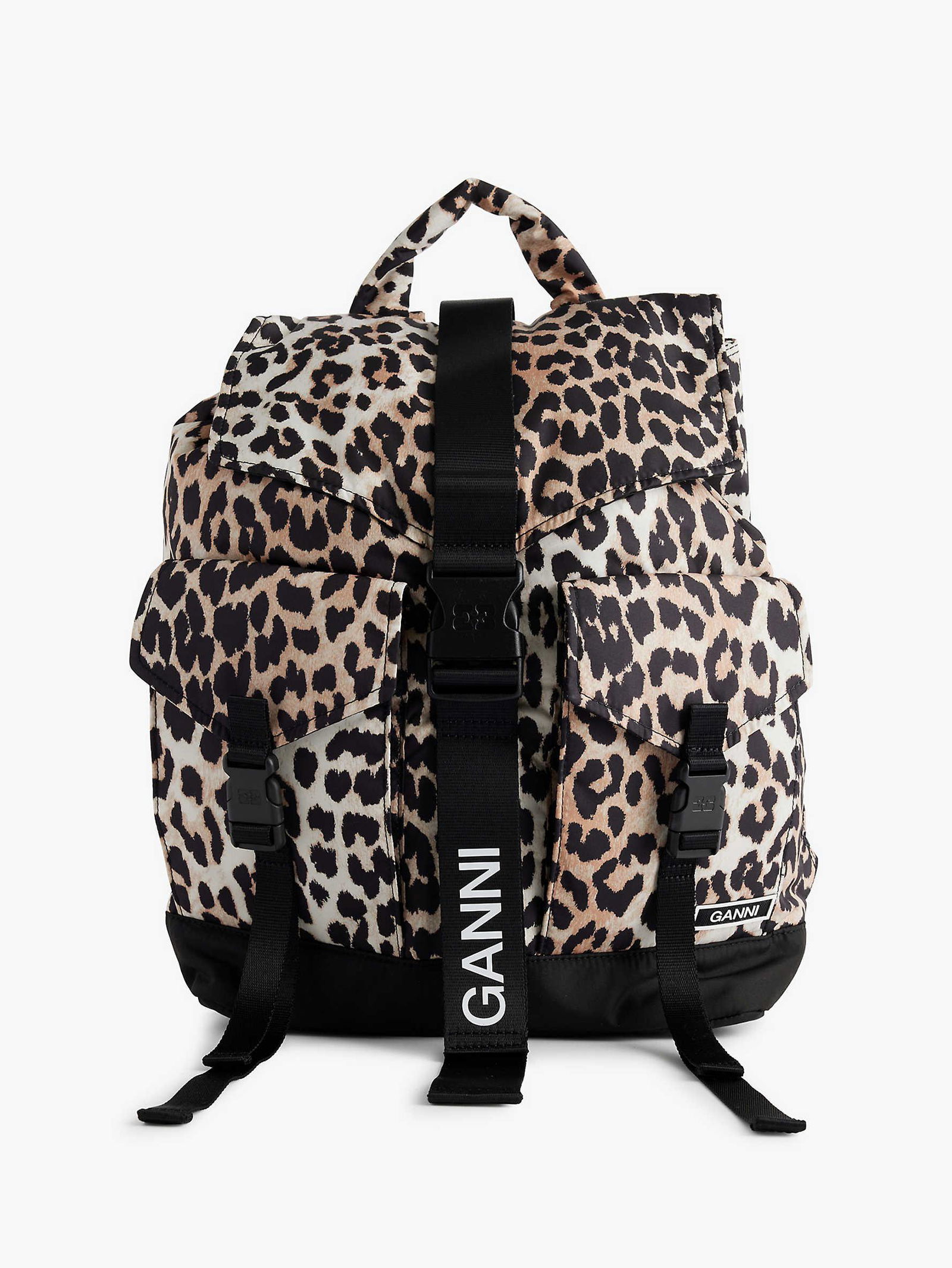 GANNI Tech Leopard-Print Backpack in LEOPARD | endource