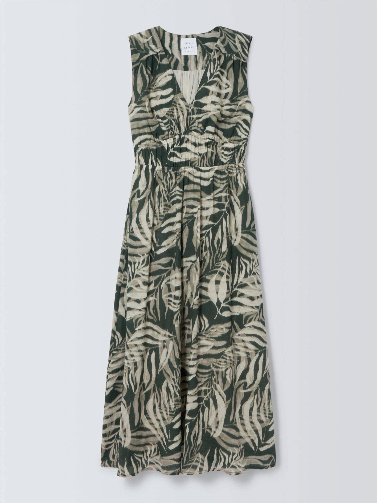 JOHN LEWIS Palm Leaf Dress in Green/Multi | Endource