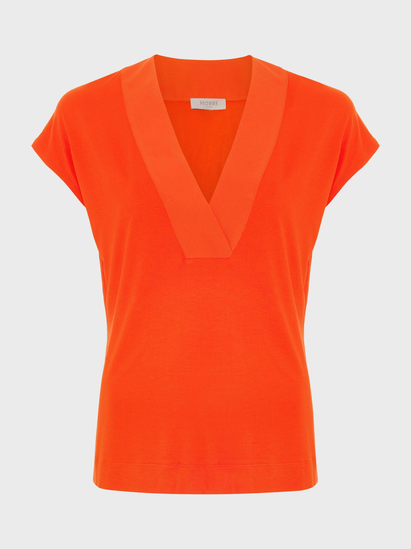 HOBBS Jonie V Neck Top in Hibiscus Red | Endource