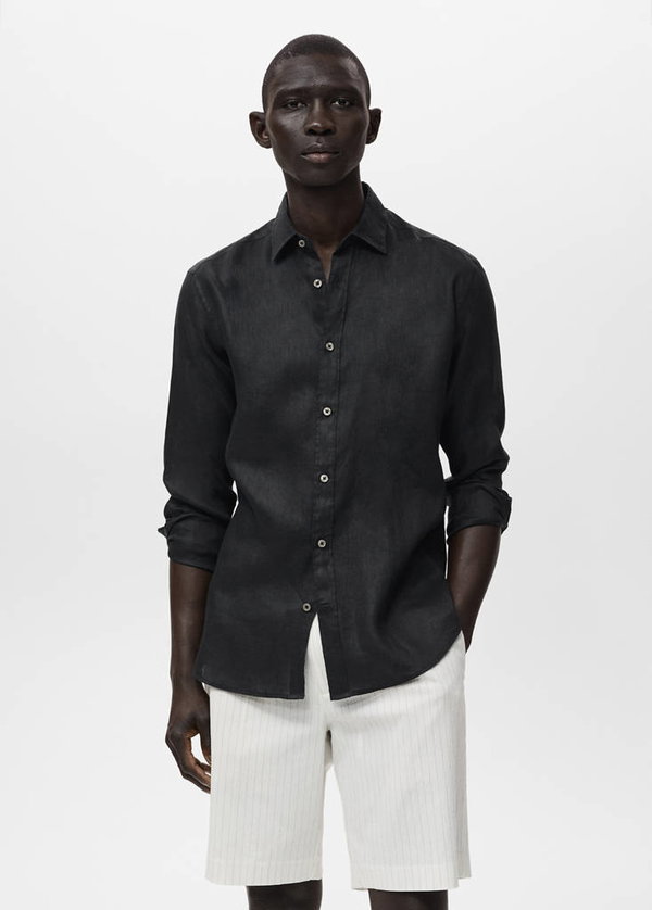 MANGO 100% Linen Regular-fit Shirt | endource
