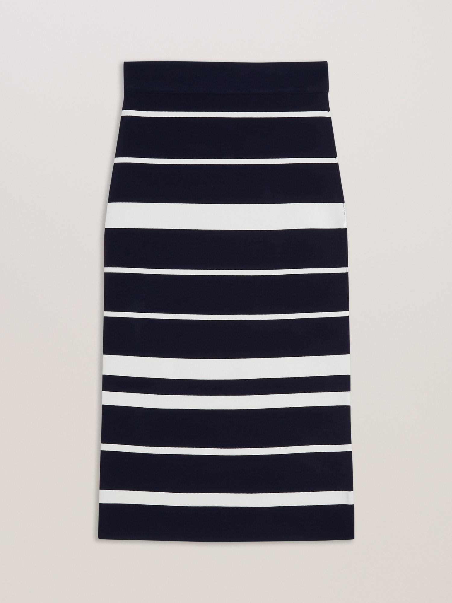 TED BAKER Emiliha Striped Bodycon Rib Knit Skirt | endource