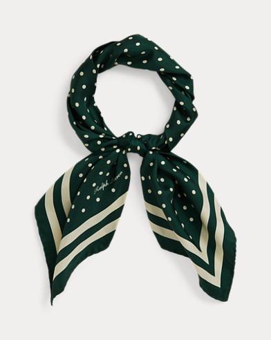 RALPH LAUREN PURPLE LABEL Polka-Dot Silk Twill Neckerchief | endource