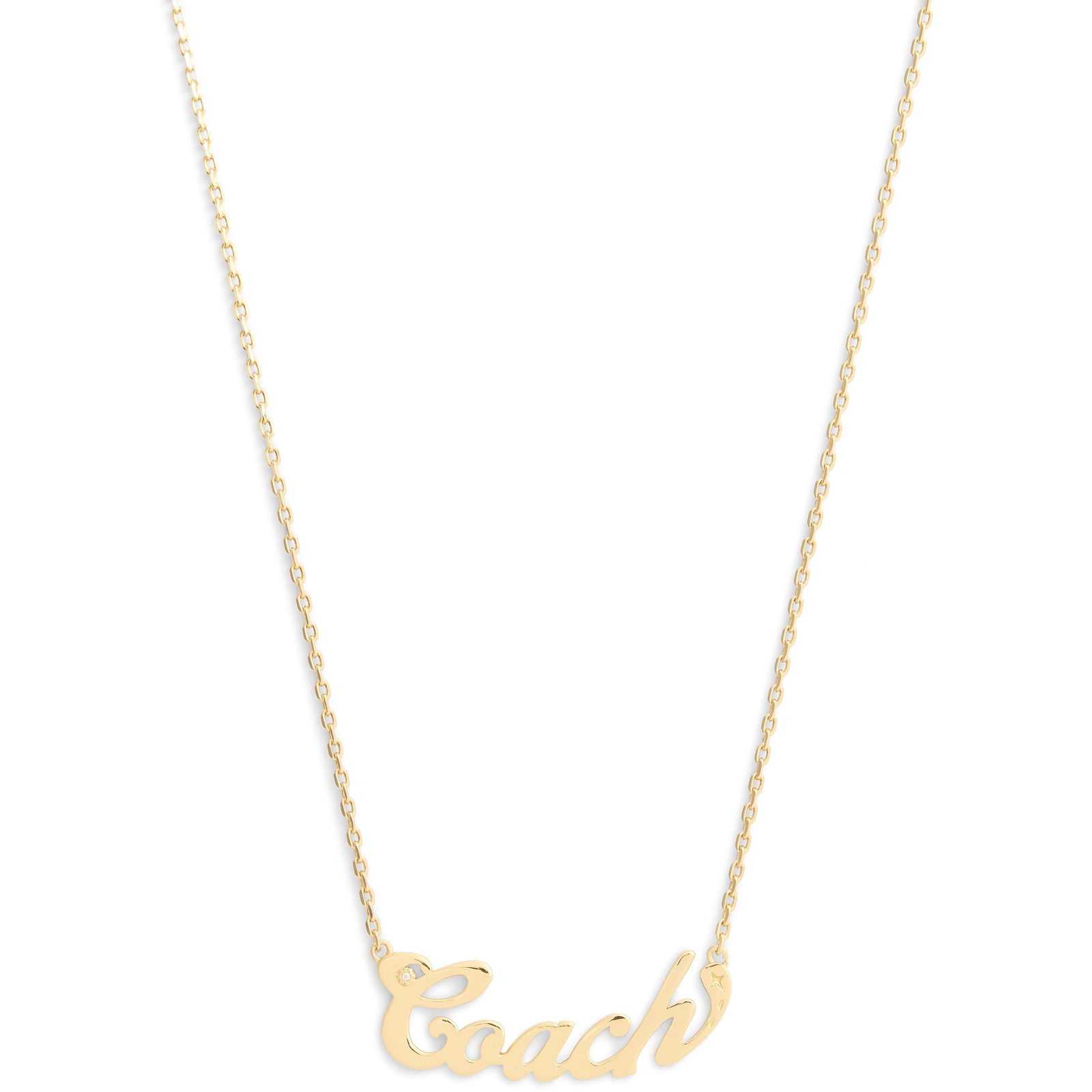 COACH Signature Name Plate Pendant Necklace | endource