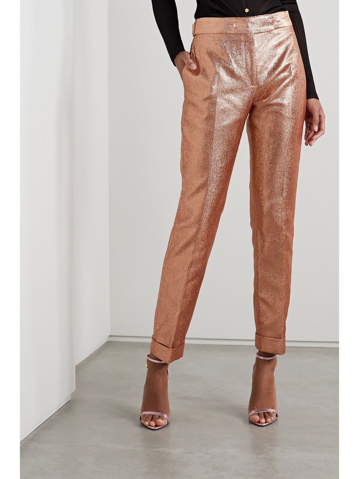 TOM FORD Glittered Sablé Straight-leg Pants | endource