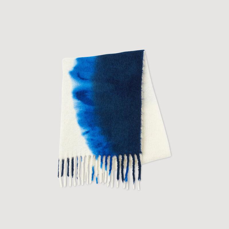 SANDRO Fringed Scarf in Blue | endource