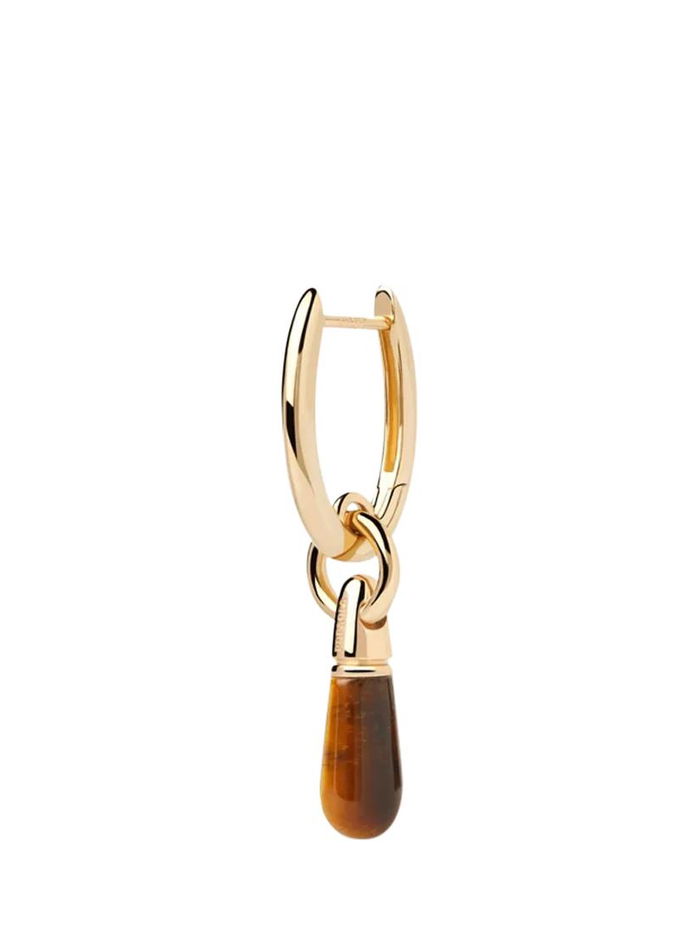 PDPAOLA Tiger Eye Jupiter Single Hoop Earring | endource
