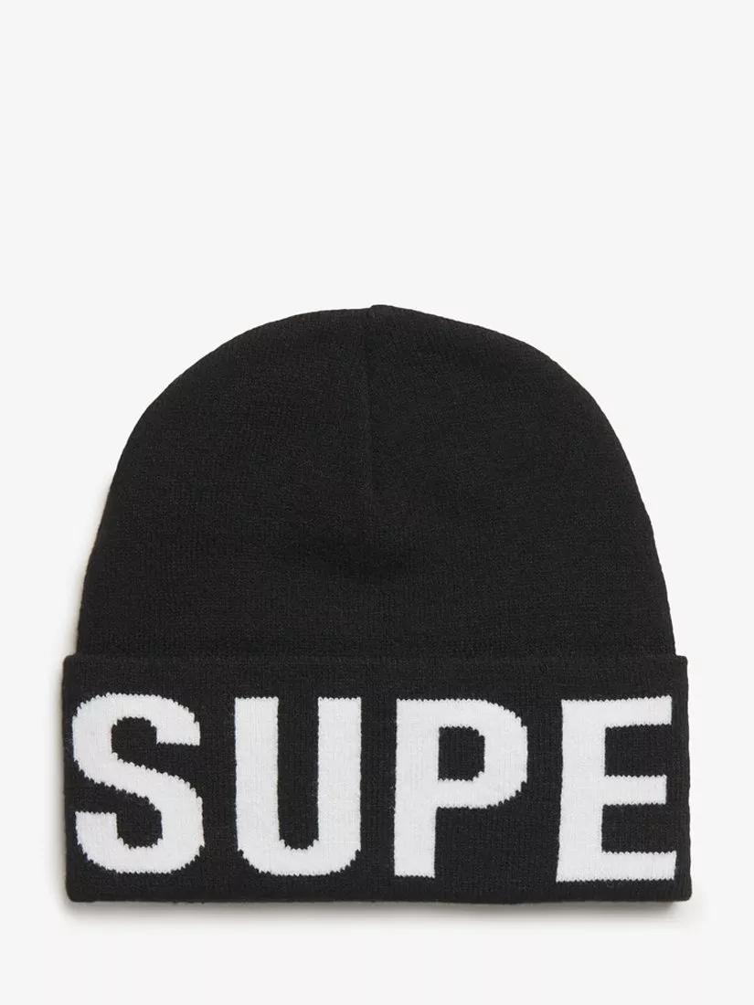SUPERDRY Branded Knitted Beanie Hat | endource